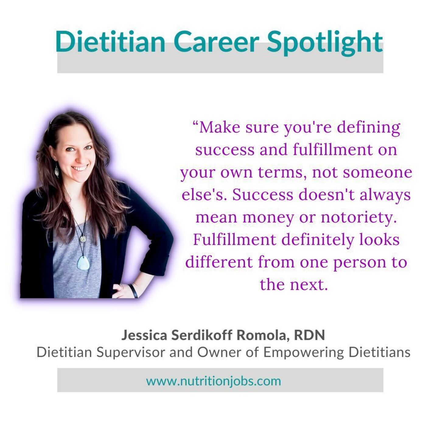 Dietitian Job Spotlight: Jess Serdikoff Romola, RDN | NutritionJobs